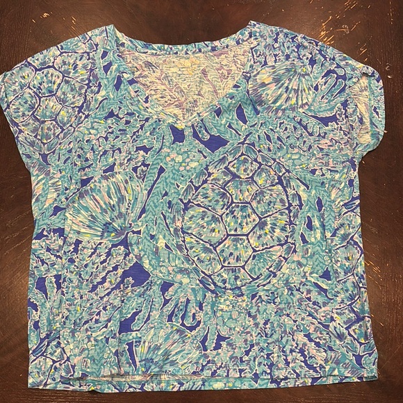 Lilly Pulitzer | Tops | Lilly Pulitzer Tortuga Time Blue And Green ...
